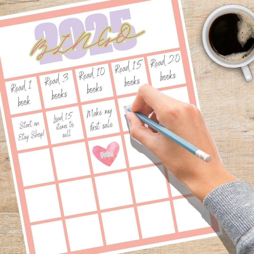 2025 Bingo Card Goals Printable PDF PNG Fun, Manageable New Years ...