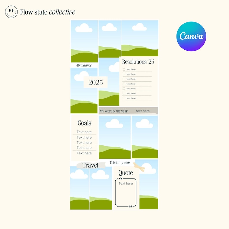 New Year Vision Board Template - Etsy