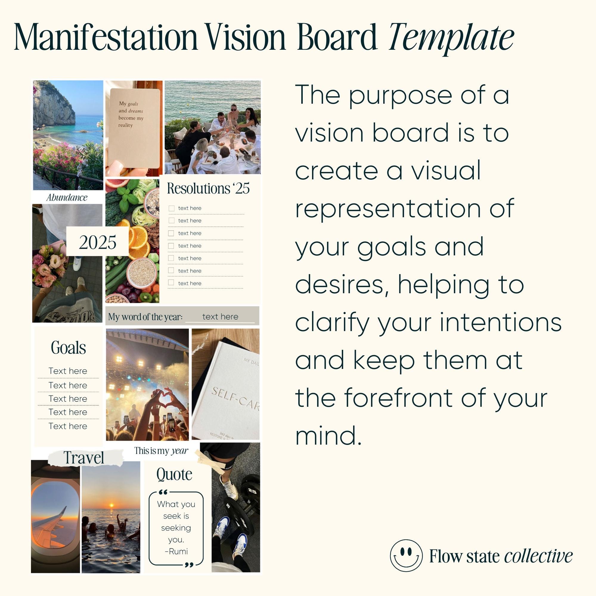 New Year Vision Board Template - Etsy