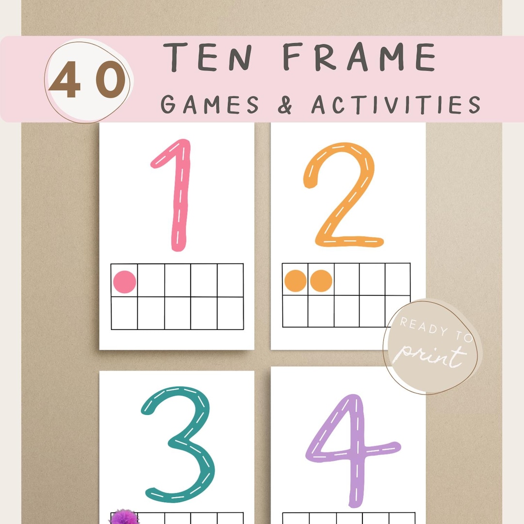 Ten Frame Math Games, Kindergarten Homeschool Activity (printable) - Etsy