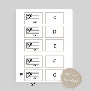 Music Teacher Resource, Music Note Flash Cards for Treble Clef and Bass ...