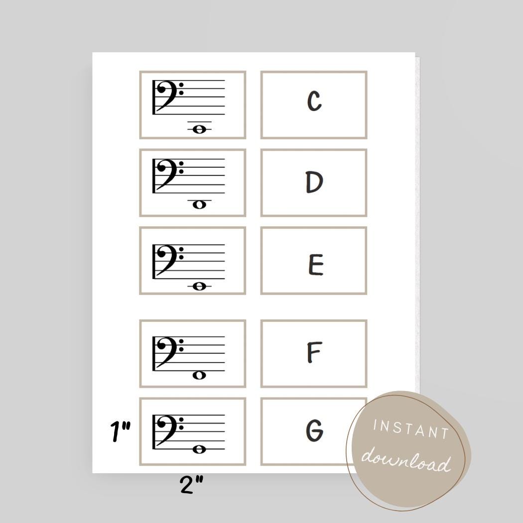 Music Note Flash Cards, Treble Clef & Bass Clef Learning, Fun Music ...