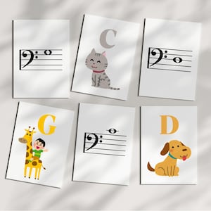 Treble Clef Flashcard, Bass Clef Music Educational Game, Music Notes ...