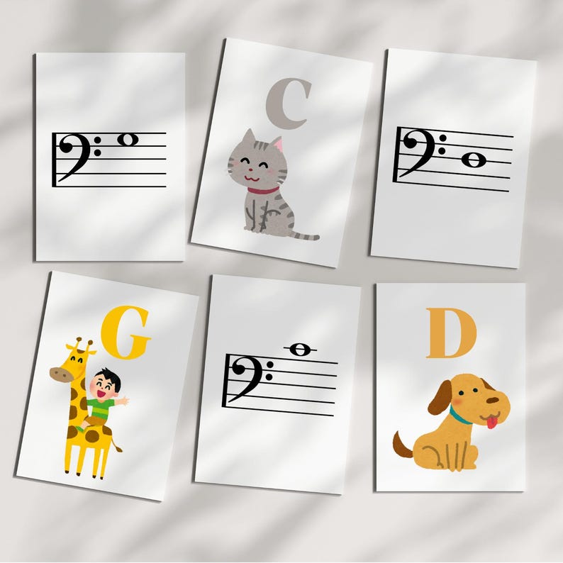 Treble Clef Flashcard, Bass Clef Music Educational Game, Music Notes ...