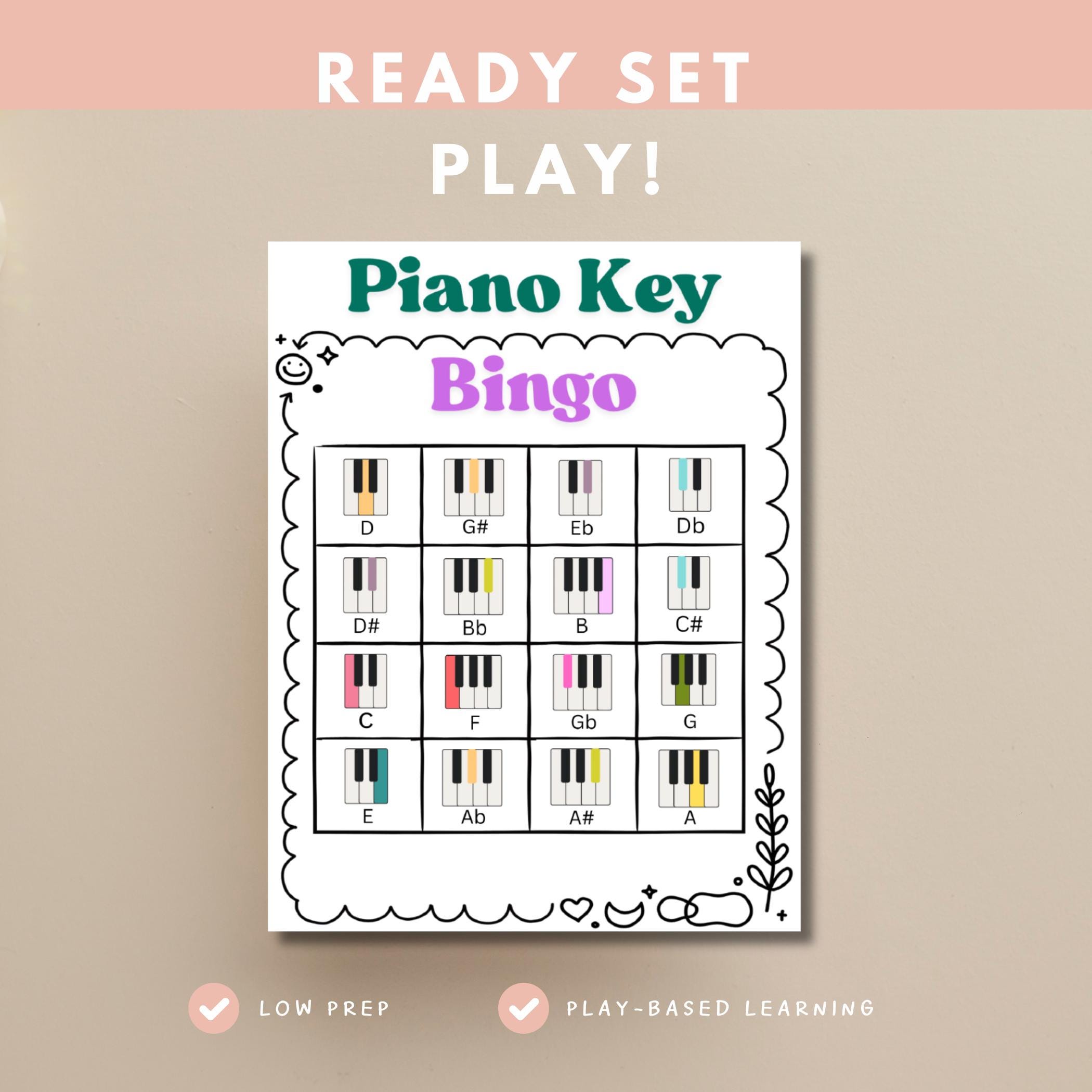 Piano Key Bingo Game: Music Activity Printable (digital Download) - Etsy