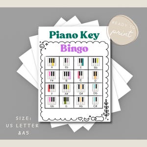 Piano Key Bingo Game Print at Home Music Activity Preschool ...