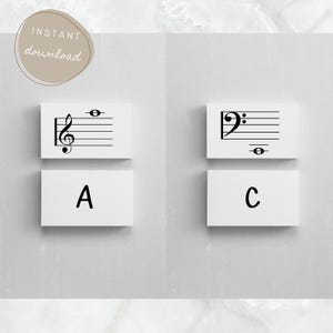 Music Teacher Resource, Music Note Flash Cards for Treble Clef and Bass ...