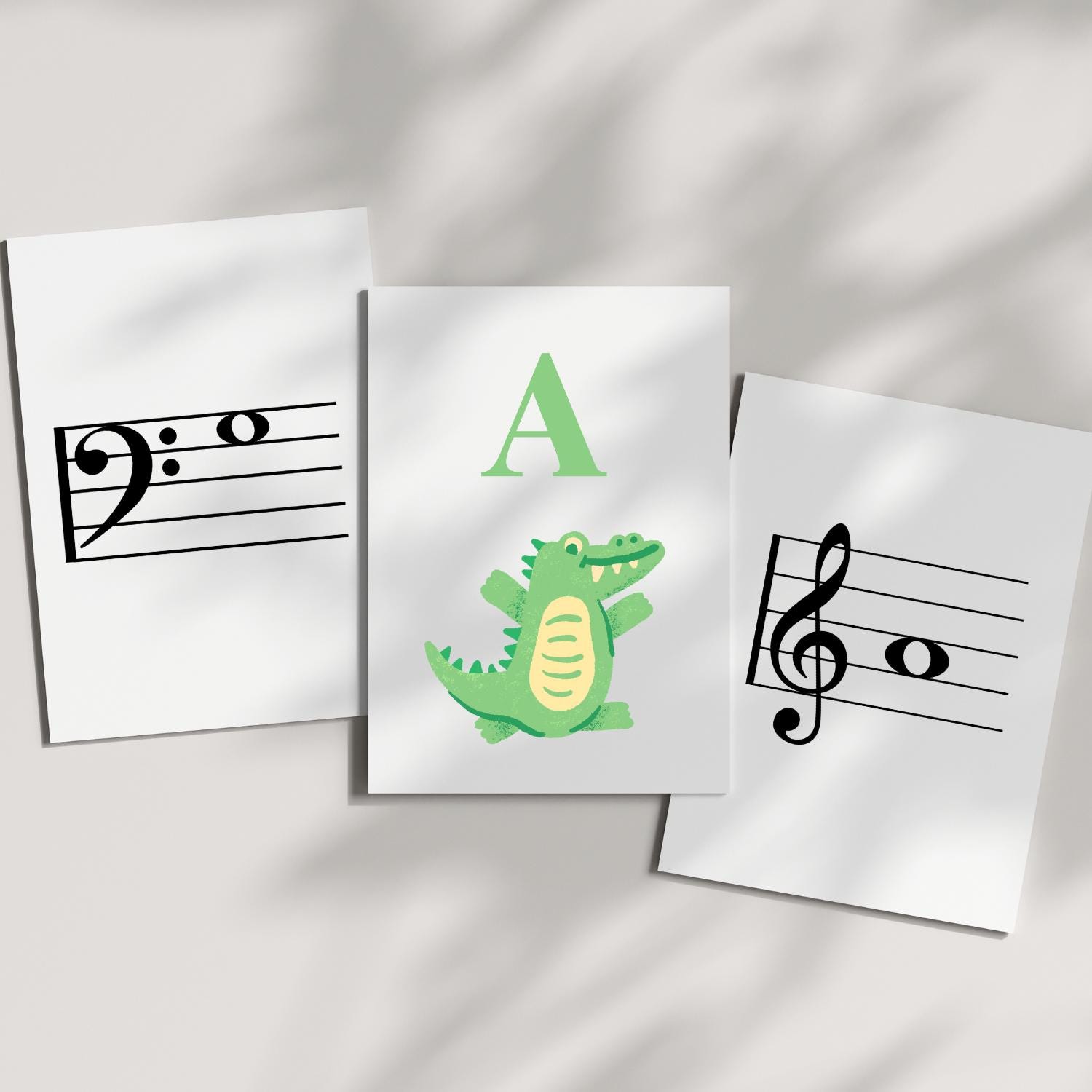 Treble Clef Flashcard, Bass Clef Music Educational Game, Music Notes ...