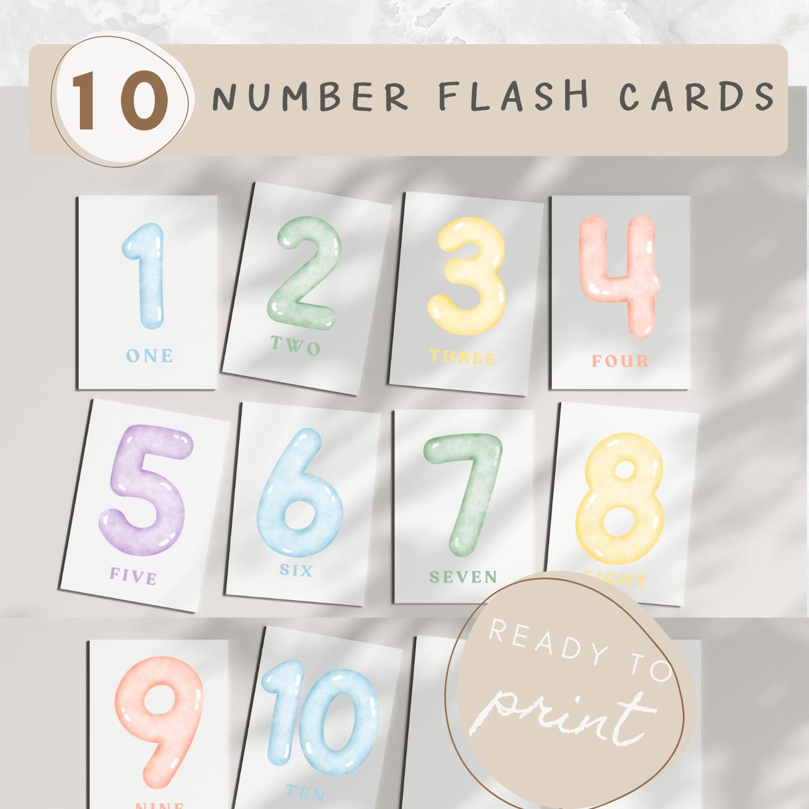 Numbers Counting Flash Cards, Count and Clip, Number Cards 1-10 ...