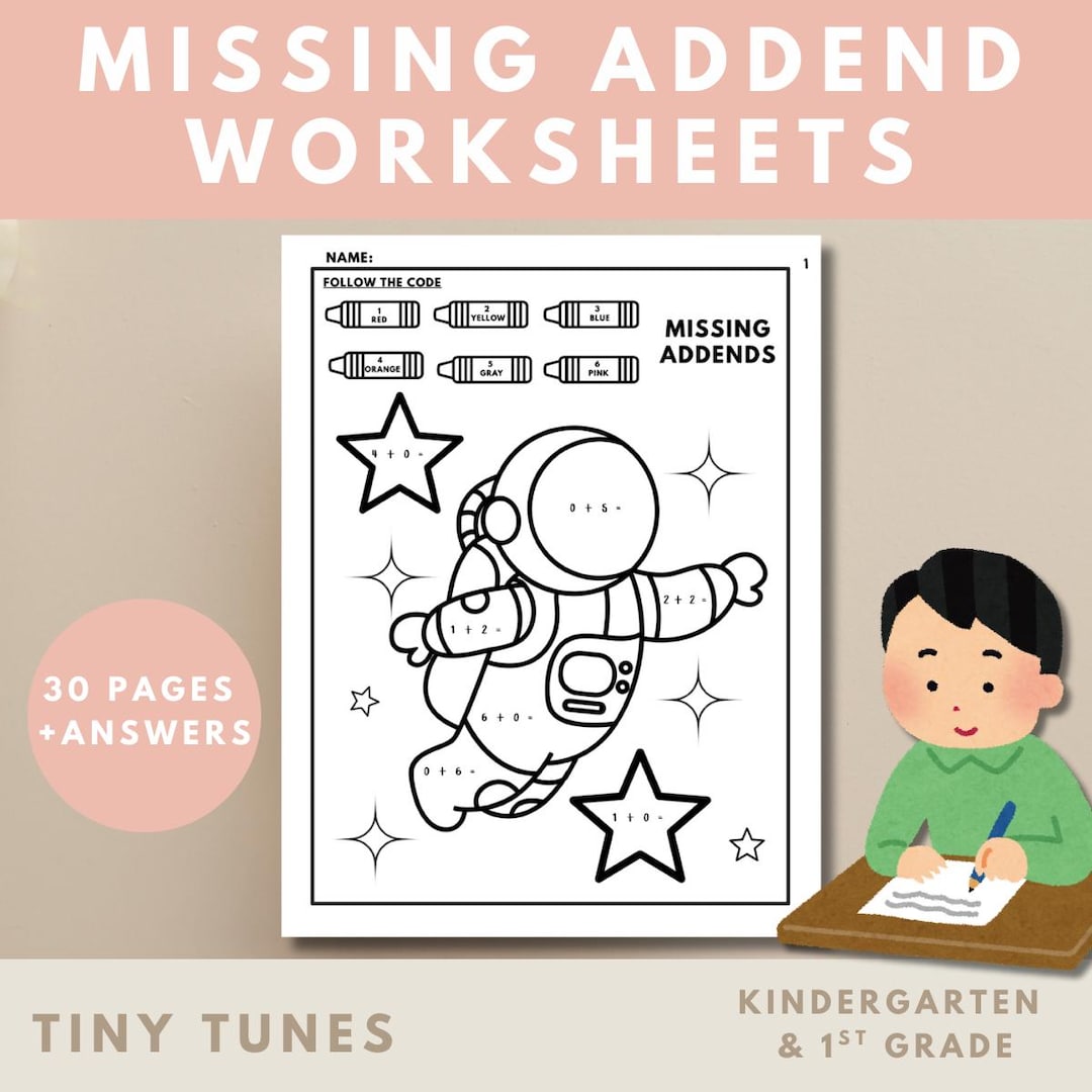 Fun Math Worksheets Missing Addend Worksheet Kindergarten Homeschool ...