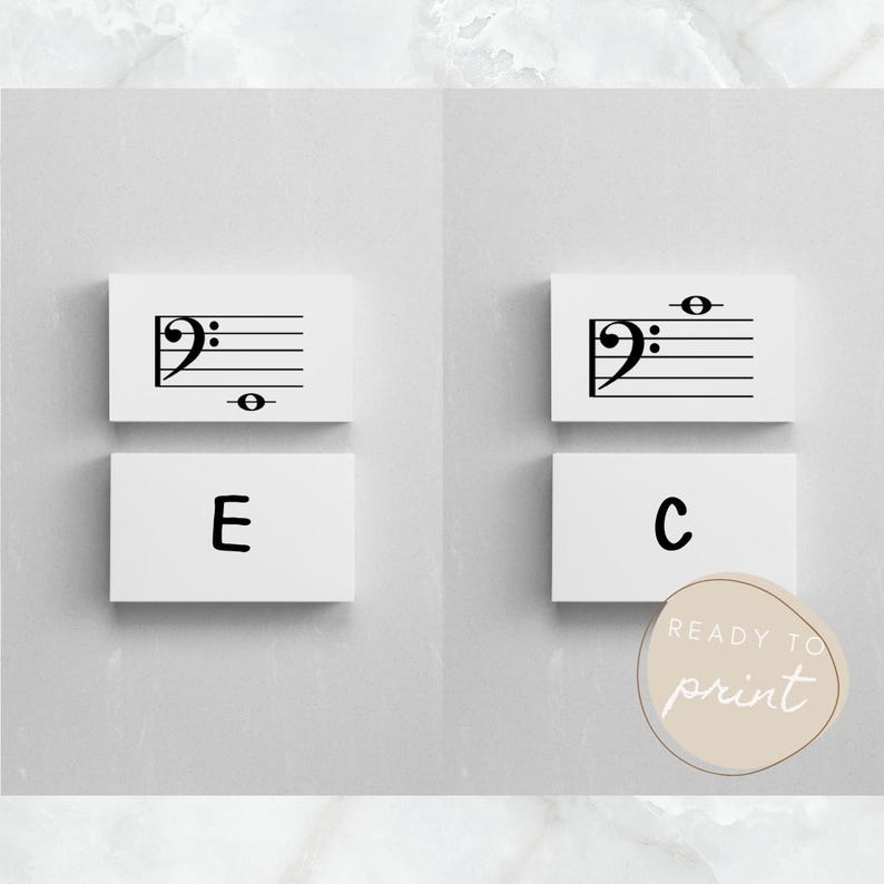 Music Teacher Resource, Music Note Flash Cards for Treble Clef and Bass ...
