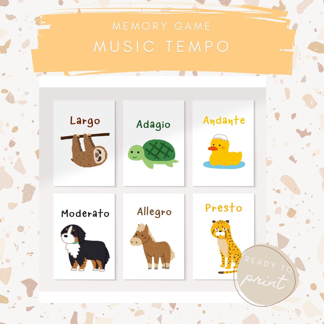 Music Flashcards Tempo, Printable Music Activity, Montessori Nursery ...