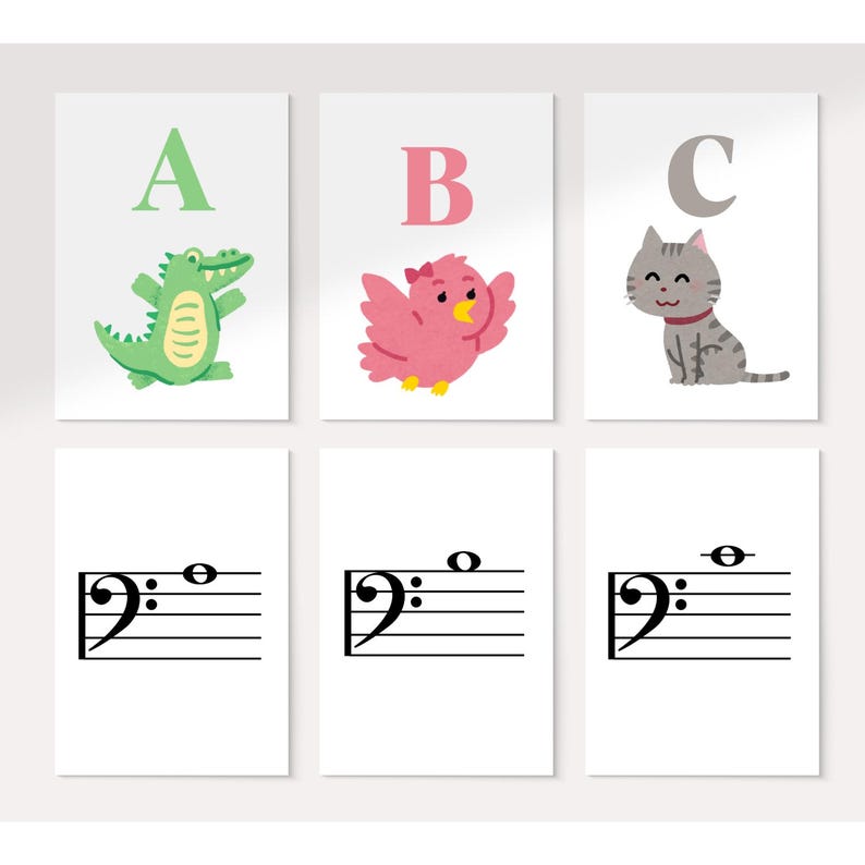 Treble Clef Flashcard, Bass Clef Music Educational Game, Music Notes ...