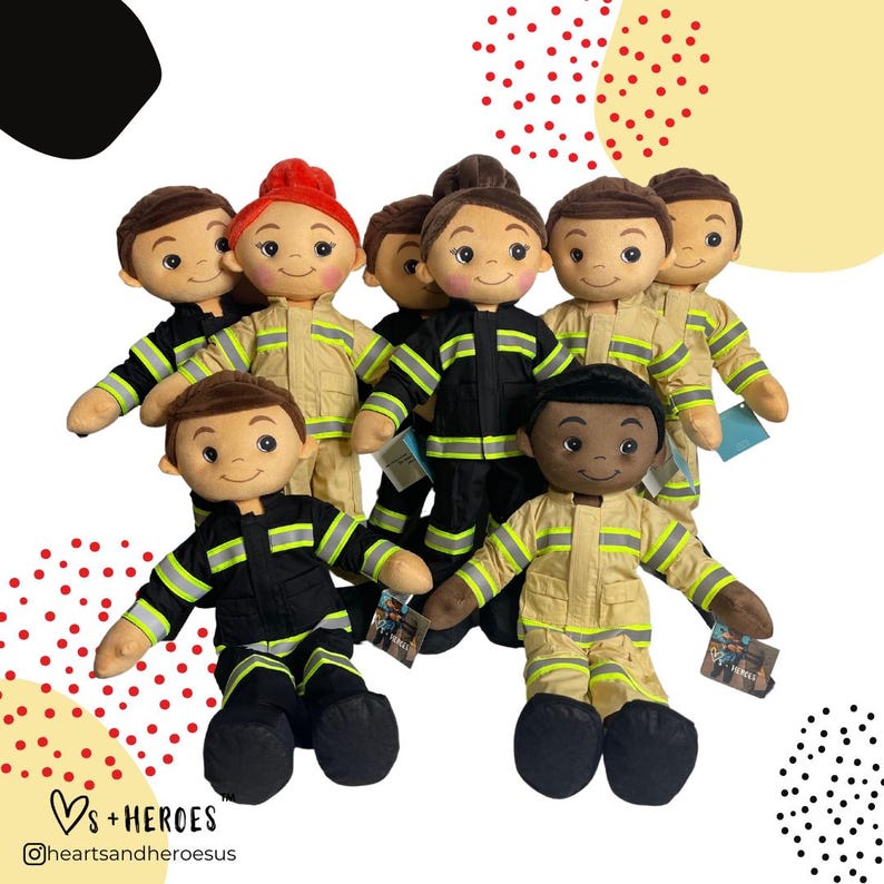 Firefighter Heroes Doll Plush Fireman First Responder Daddy Mommy ...