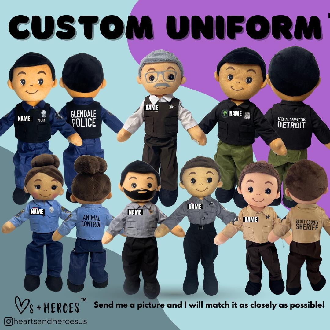 Custom Uniform Law Enforcement Doll Police Hero Sheriff First Responder ...