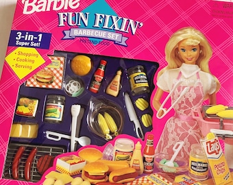 Vintage 1990s Barbie Fun Fixin Dinner Set NIB - Etsy