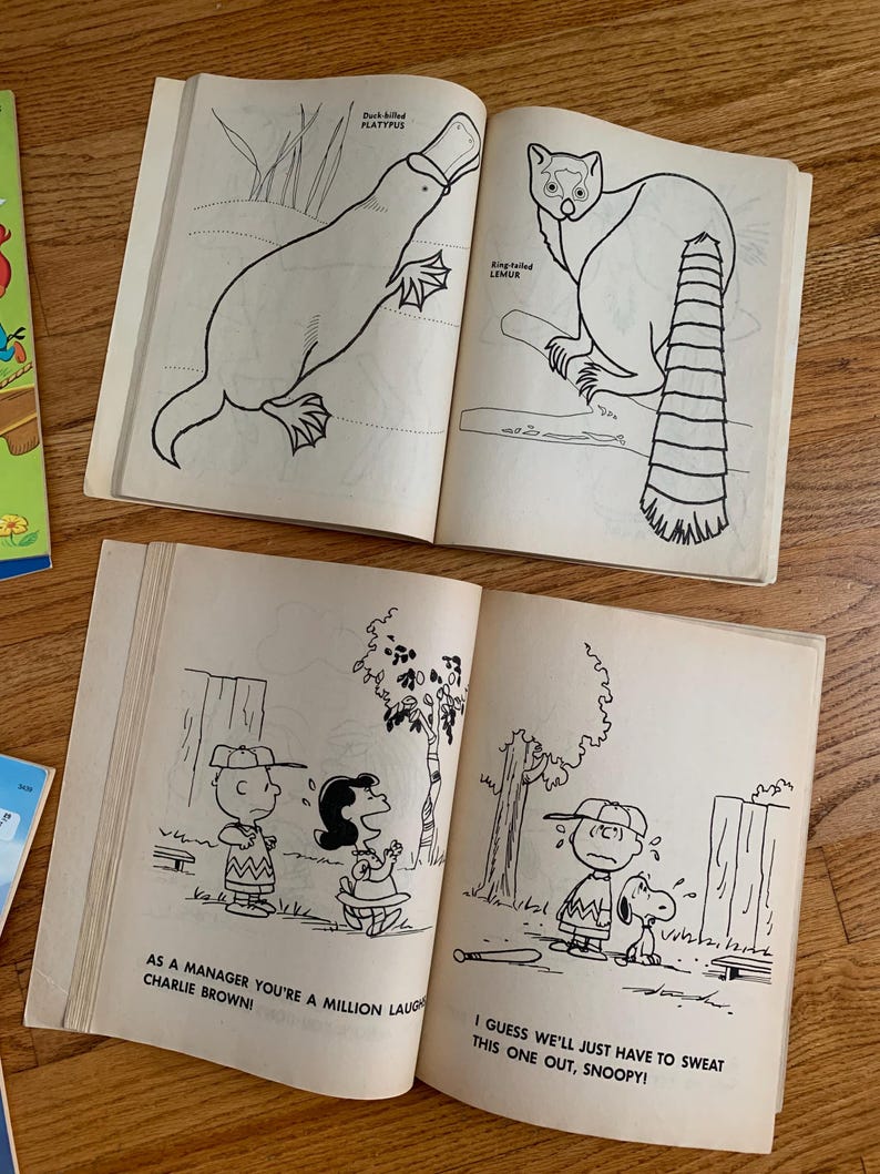 Vintage Kids Coloring Book Set of 7 Gently Used - Classic Characters ...