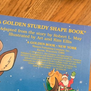 Vintage 1990s Toddler Board Book, Rudolph Red Nosed Reindeer 1993 ...