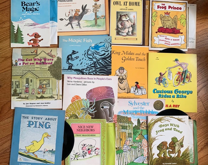 Vintage 1970s Childrens Book, Scholastic Paperback Book and Record Set ...