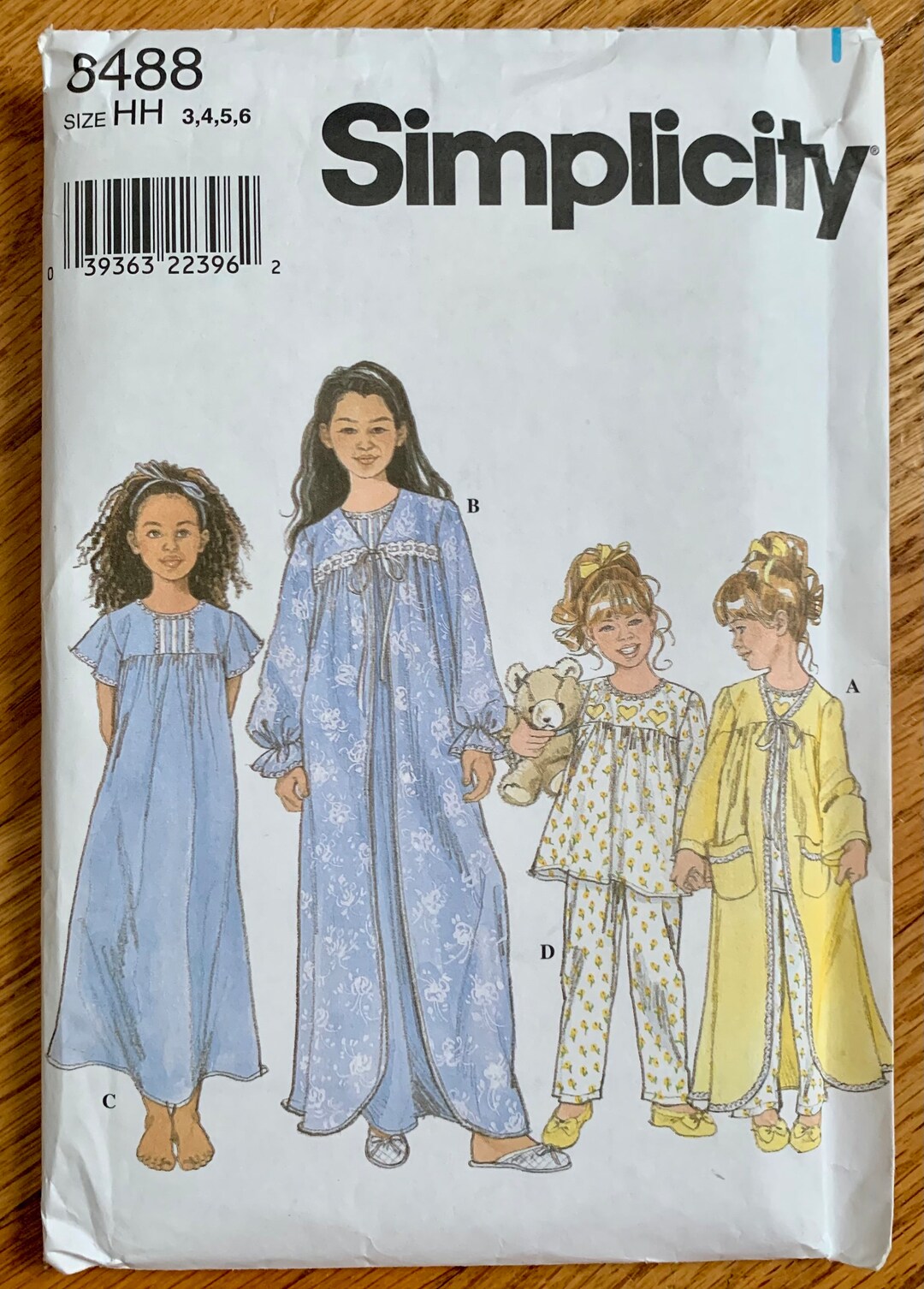 Vintage 1990s Sewing Pattern, Size 3-6 Girls Sleepwear Cottage Core ...