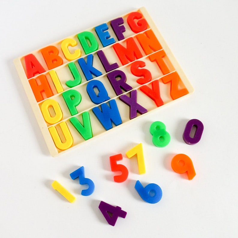 Vintage 1970s Fisher Price Magnetic Letters and Numbers | Etsy