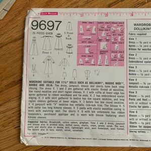 1970s Vintage Barbie Wardrobe Sewing Pattern: Groovy Clothing for 11.5 ...
