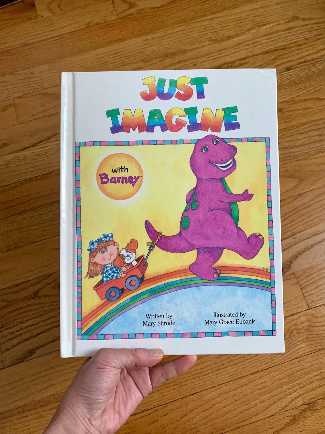 Vintage 1992 Just Imagine With Barney by Mary Shrode Hc Children's Book ...