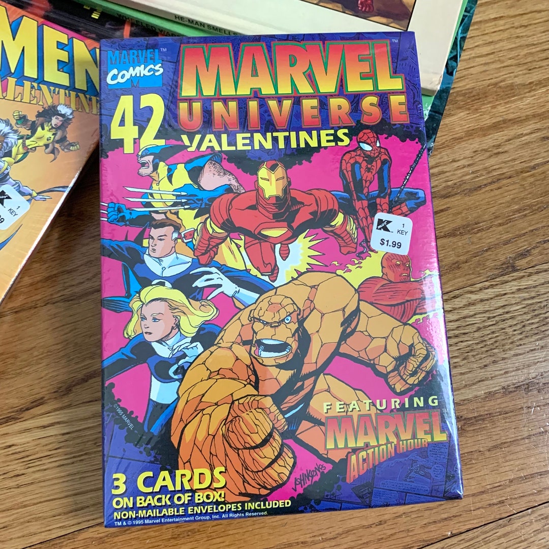 Vintage 1995 Marvel Universe Classroom Valentine Cards - 42 Unused With ...