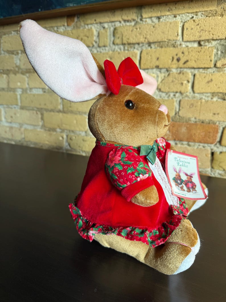 1996 Commonwealth Holiday Girl Velveteen Rabbit Plush 14" NWT ...