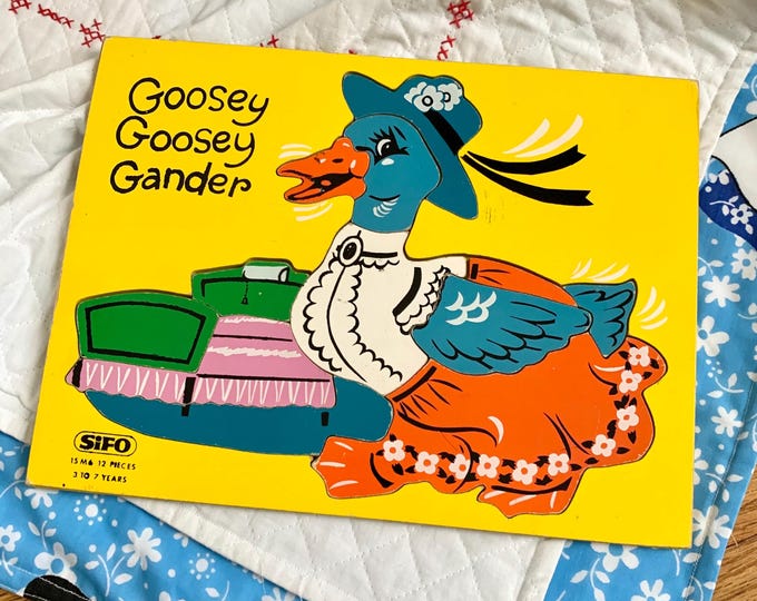 Vintage Sifo Goosey Gander Wood Puzzle - Nostalgic Toddler Toy - Etsy