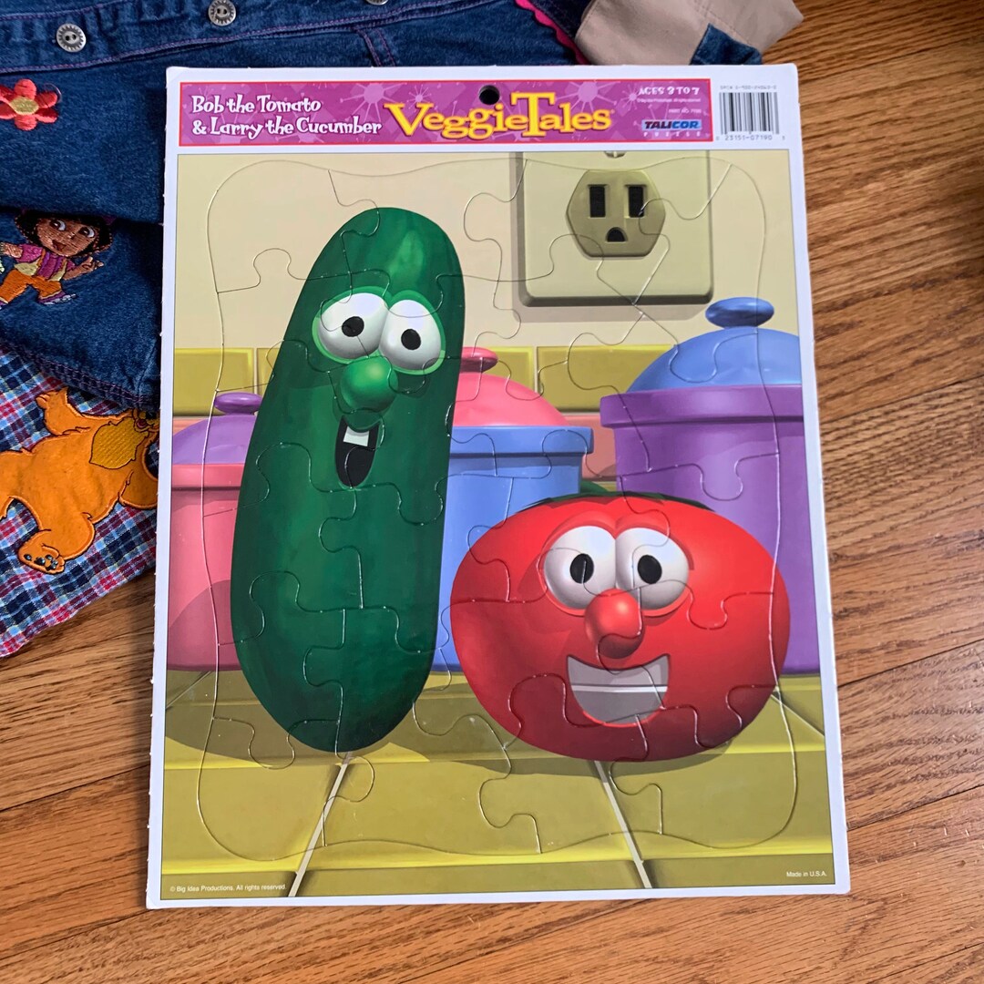 Vintage Y2K Kids Puzzle, Veggietales Puzzle UNUSED, Bob Tomato and ...