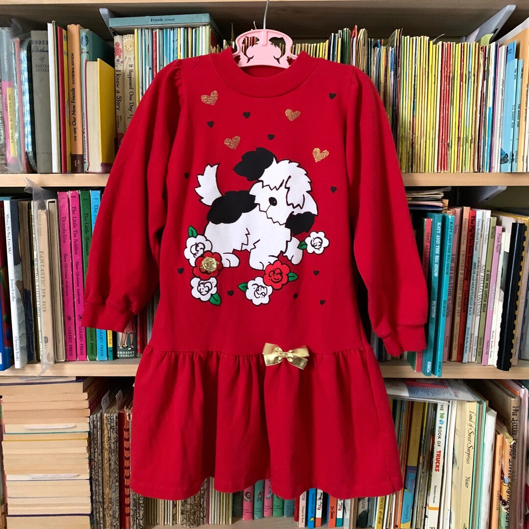 Girls 6-7 Vintage 1990s Dress, Buster Brown Dress NWOT, Red Jersey ...