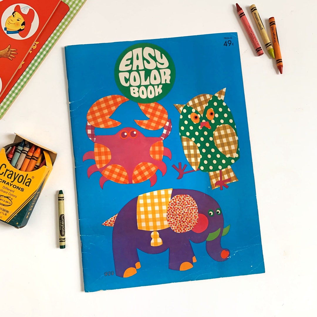 Vintage 1970s Coloring Book, Easy Color Book 1973 UNUSED, Toddler ...