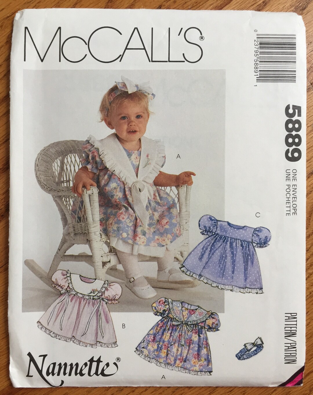 Vintage 1990s Sewing Pattern, 13-24lbs Toddler Nannette One Piece Dress ...