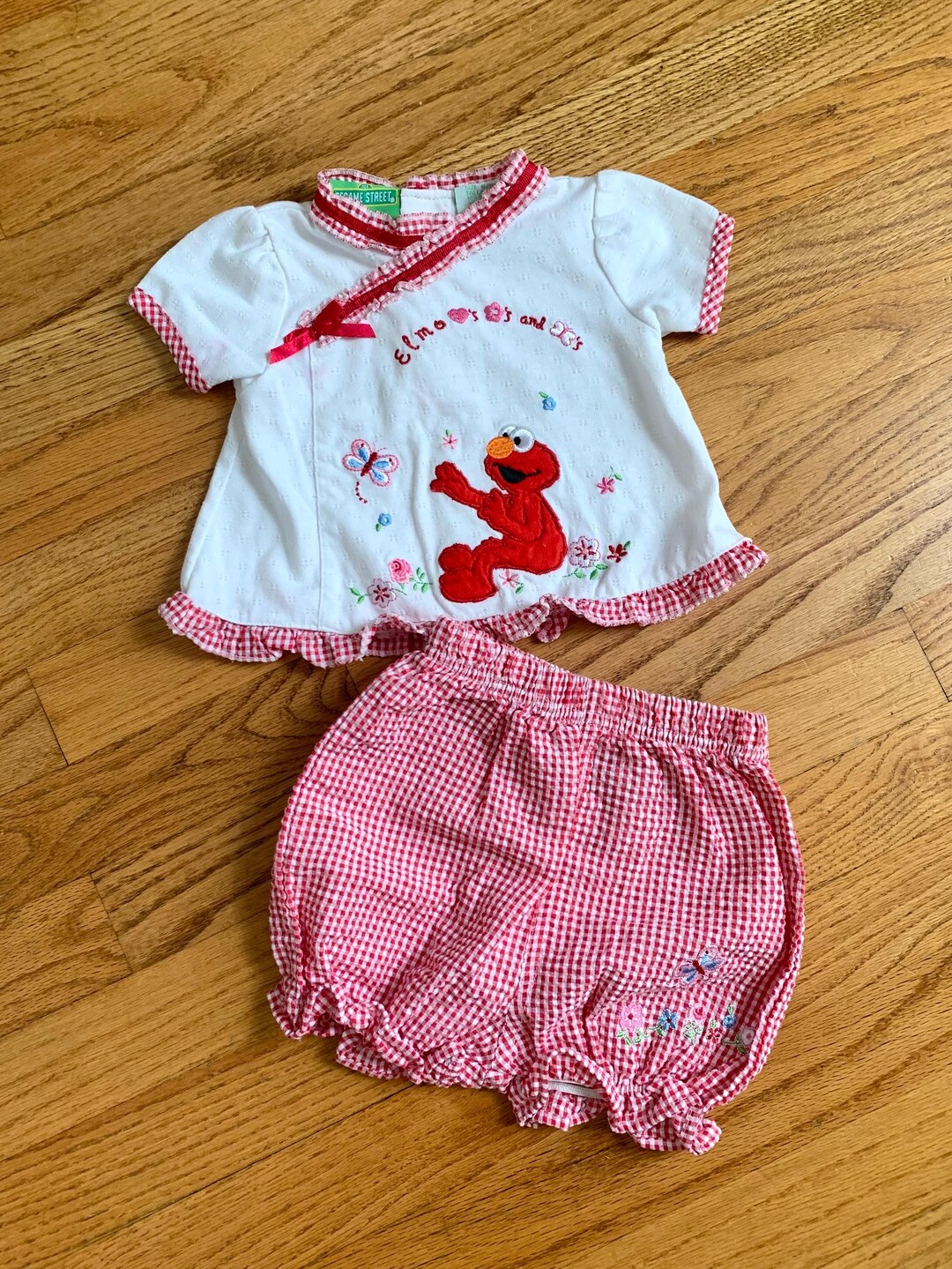 3-6M Vintage Y2K Baby Sesame Street Elmo Top and Bloomers Set - Etsy