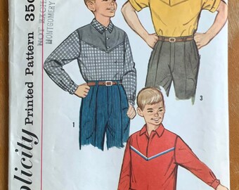 1950s Simplicity 1369 Vintage Sewing Pattern Boys Casual - Etsy