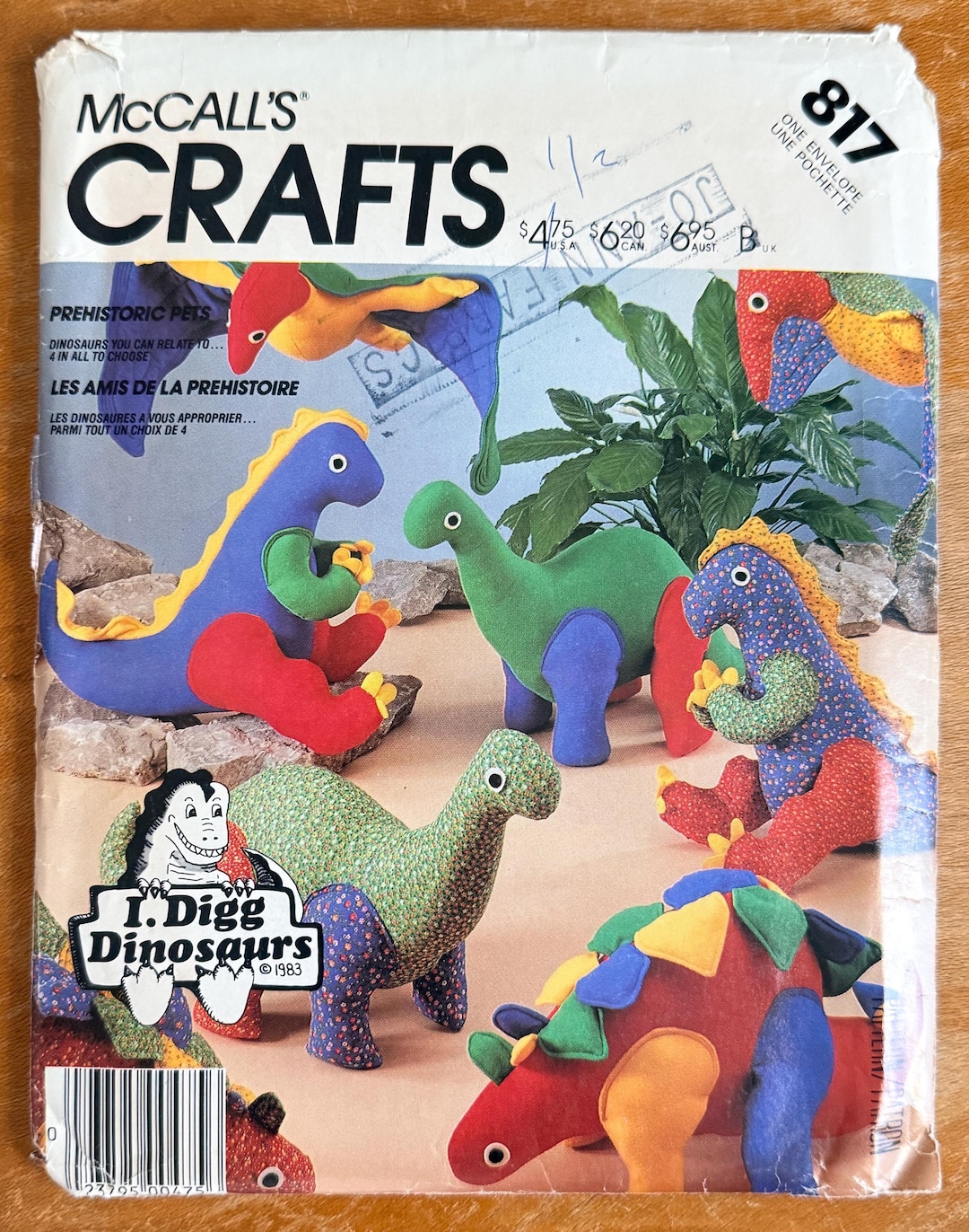 80s I. Digg Dinosaurs Toy Sewing Pattern - Mccall's Crafts 817 - Etsy