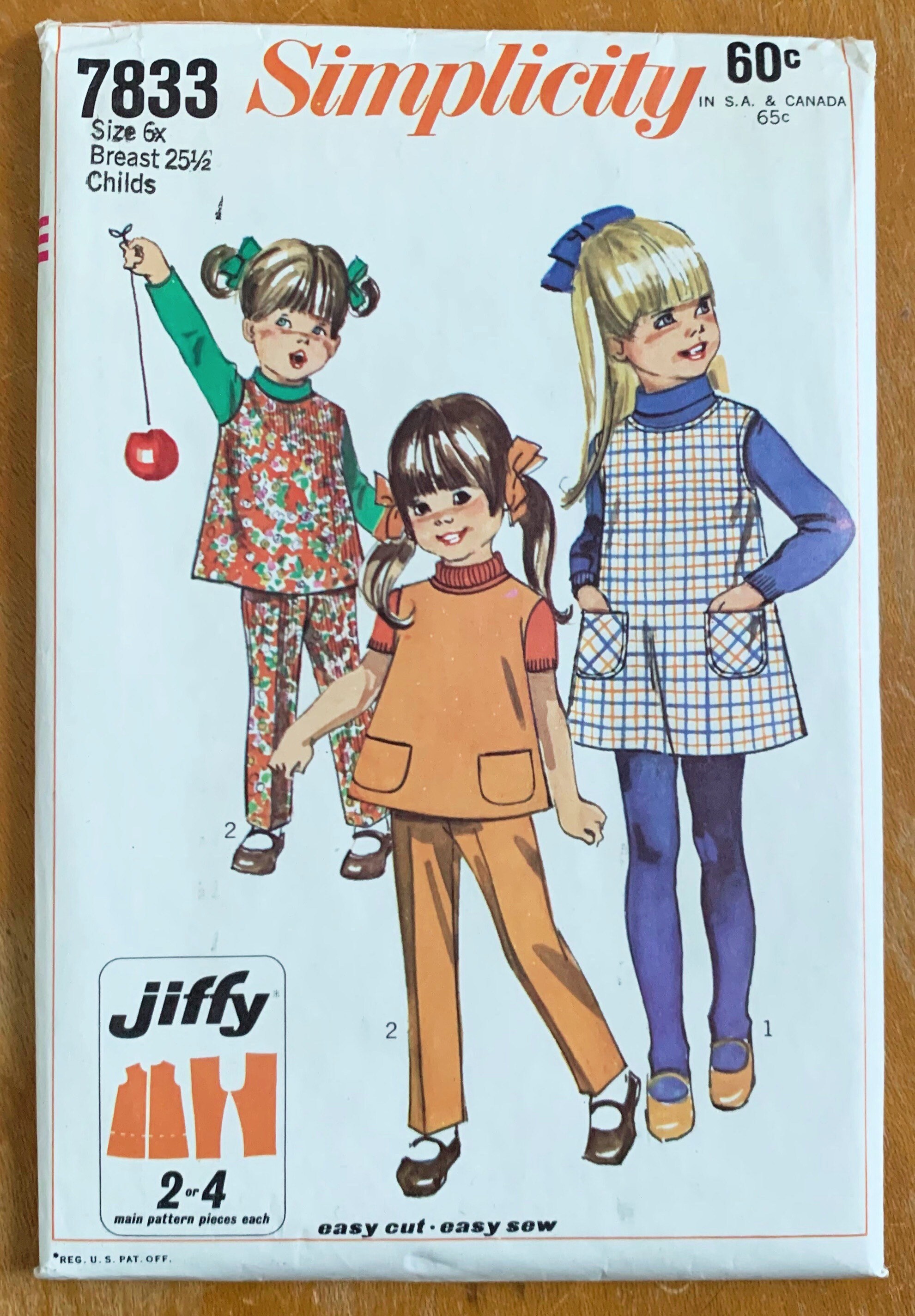 Vintage 1960s Sewing Pattern Size 6X Mod Girls Mini Length - Etsy