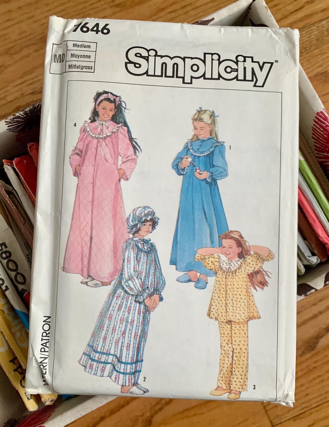 Vintage 80s Girls Prairie Style Sleepwear Pattern: Nightgown, Pajamas ...