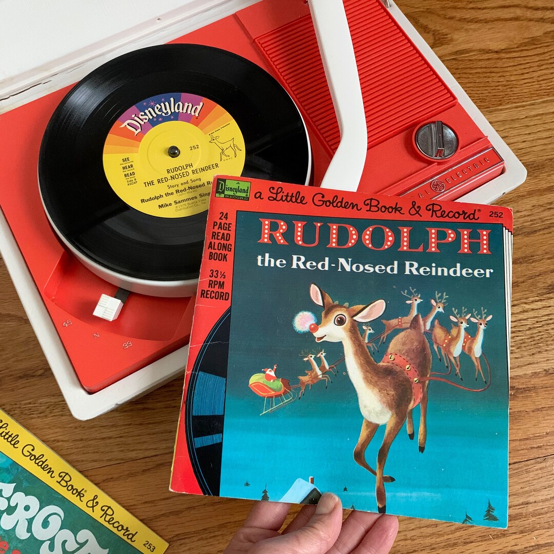 Vintage Rudolph the Red Nosed Reindeer Little Golden Book and Record ...