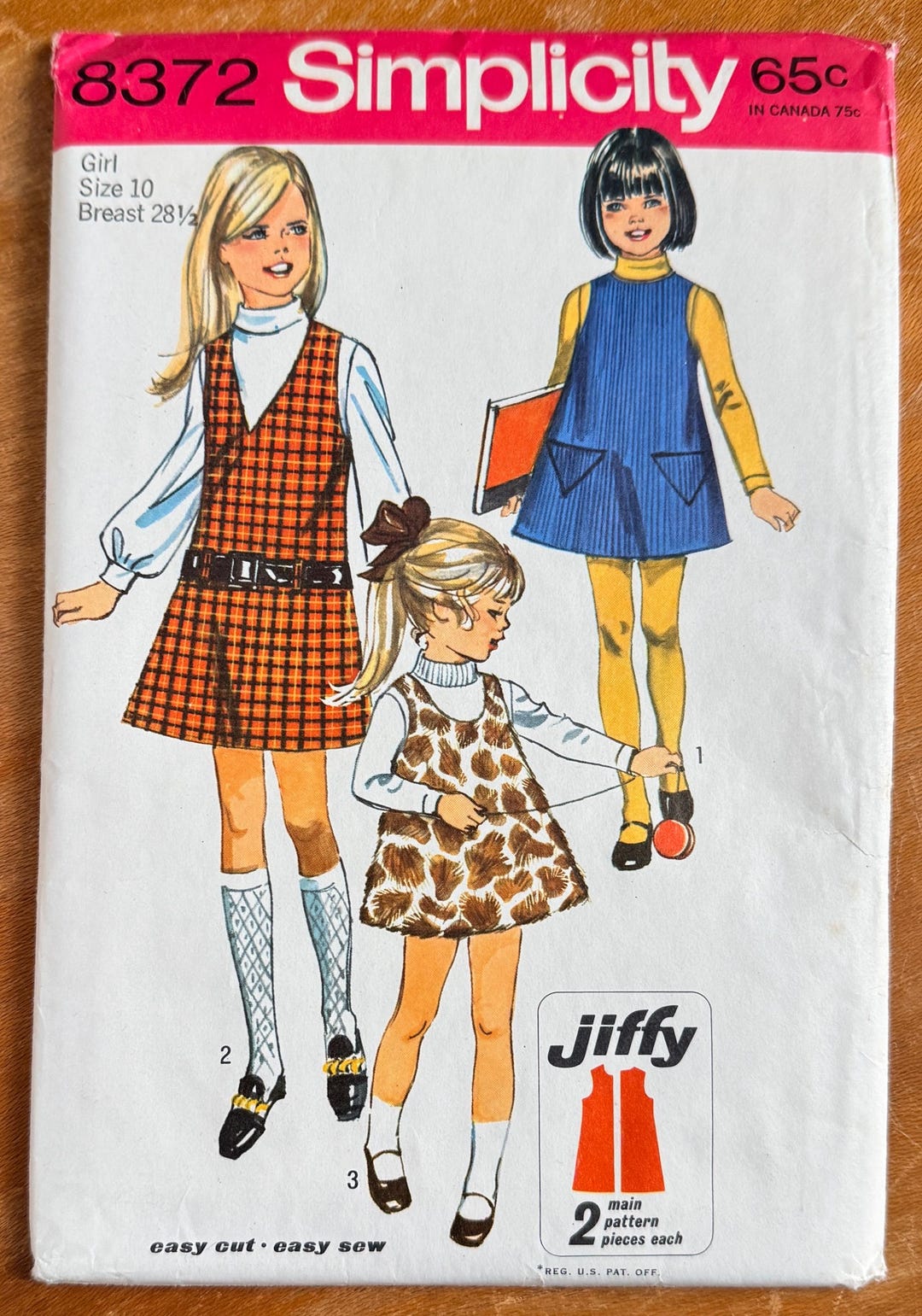 Vintage 60s Simplicity 8372 Sewing Pattern - Girls Mod A-line Jumper ...