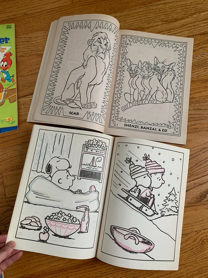 Vintage Kids Coloring Book Set of 7 Gently Used - Classic Characters ...