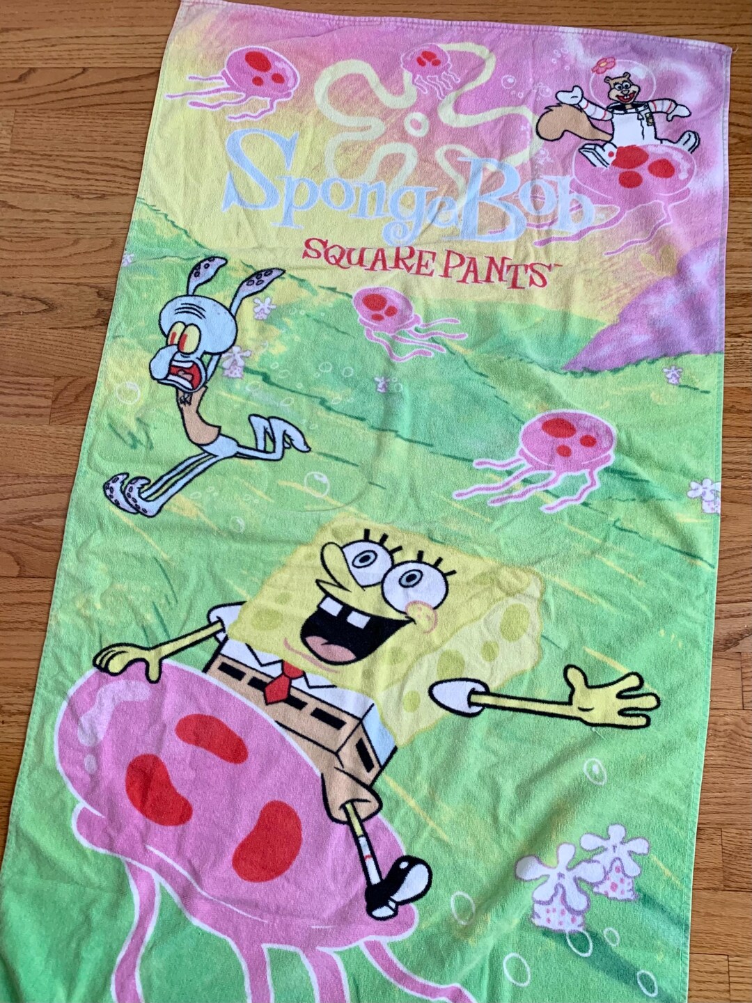 Vintage Y2K Spongebob Square Pants Beach Towel - Collectible Bath Linen ...