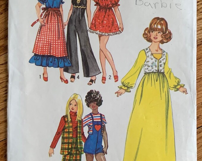 1970s Vintage Barbie Wardrobe Sewing Pattern: Groovy Clothing for 11.5 ...