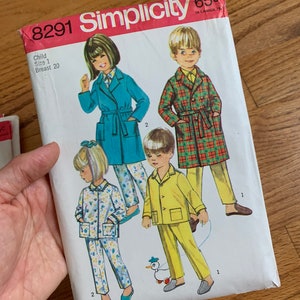 Vintage 1960s Sewing Pattern, Size 1 Toddler Robe and Buttoned Two ...