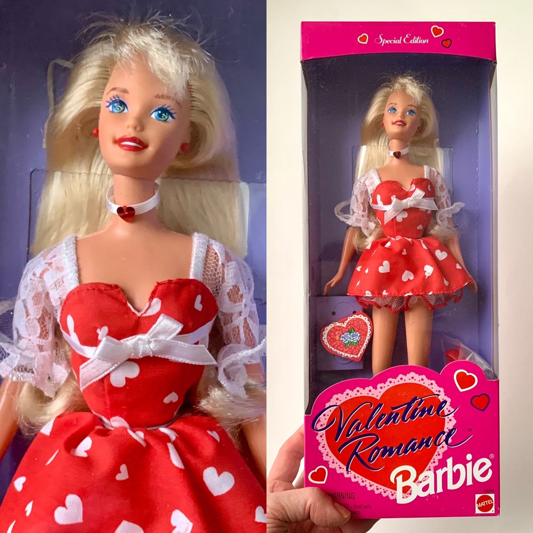 Vintage 1990s Barbie Doll, Mattel Valentine Romance Barbie in Box 1996 ...