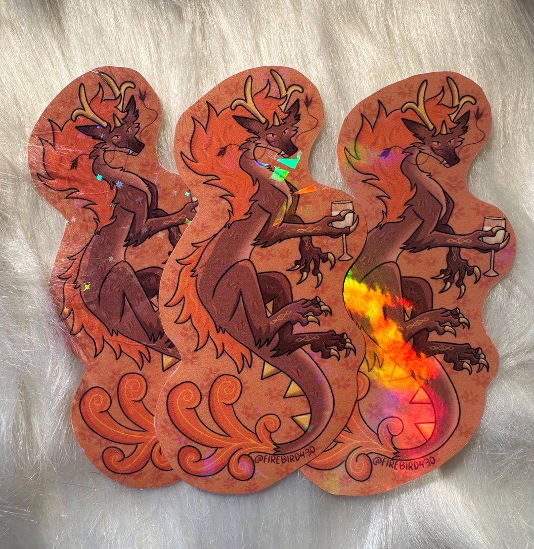 Morax Noodle Holographic Sticker Dragon Zhongli Genshin Impact Rex ...