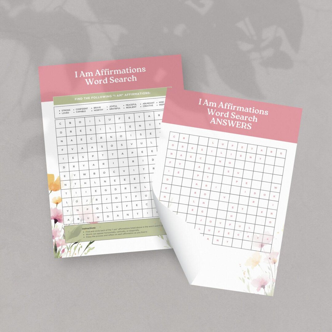 Affirmation Word Search - Uplifting & Positive Puzzles to Boost Your ...