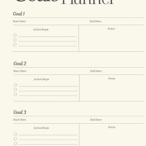 Editable Printable Goal Planner, Printable Planner, Goal Setting ...