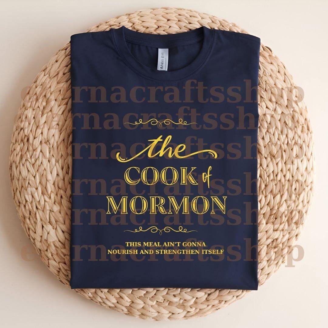 Funny LDS Cook of Mormon SVG, in Book of Mormon Style Blue and Gold ...